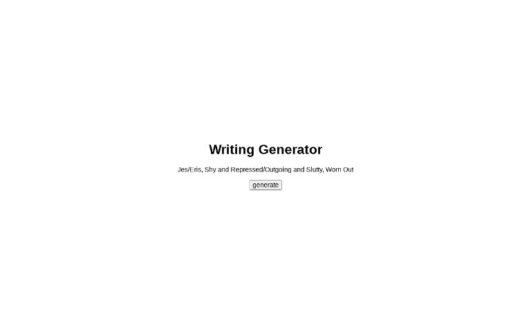 Writing Generator (WIP)