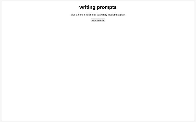writing prompts ― Perchance Generator