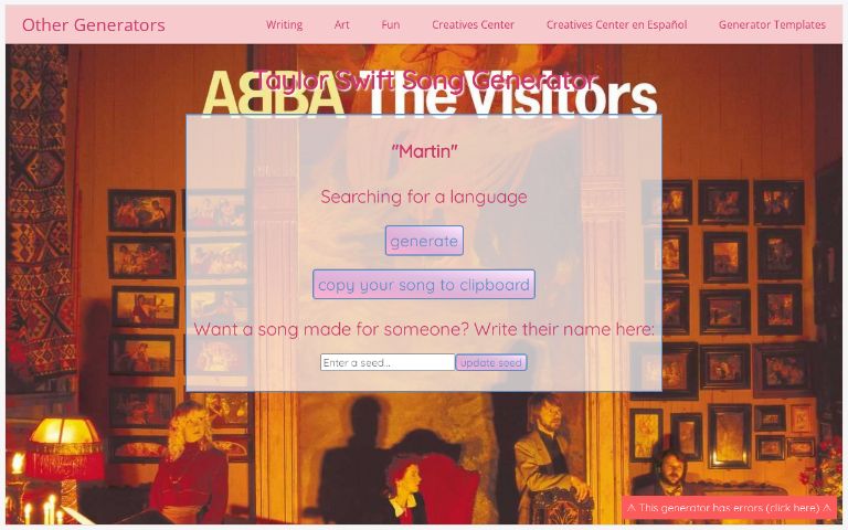 Taylor Swift Song Generator