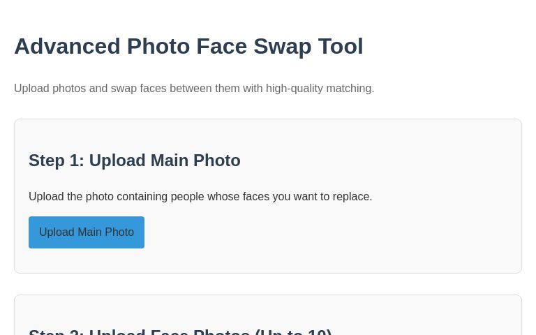 Advanced Photo Face Swap Tool ― Perchance Generator