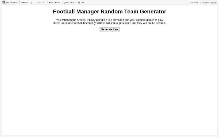 Football Manager Random Team Generator