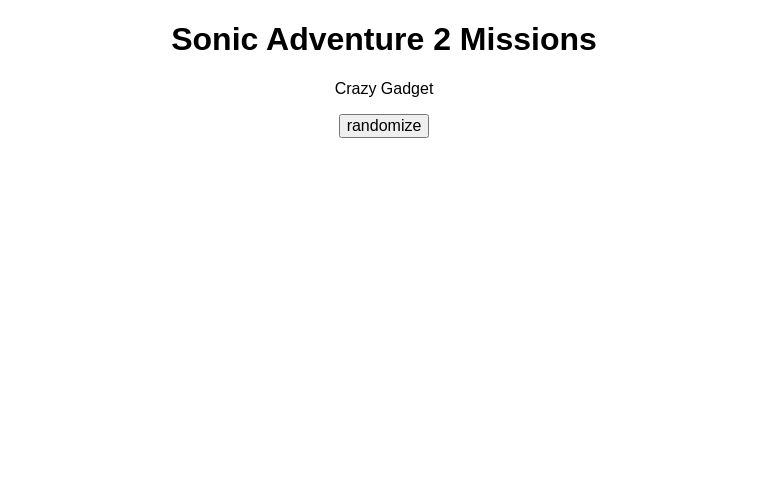 Sonic Adventure 2 Missions ― Perchance Generator