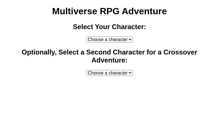 Multiverse RPG Adventure ― Perchance Generator
