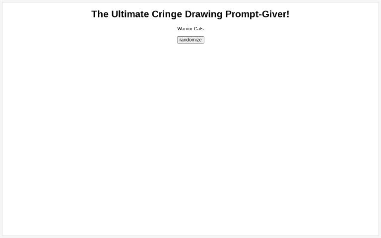The Ultimate Cringe Drawing Prompt-Giver! ― Perchance Generator