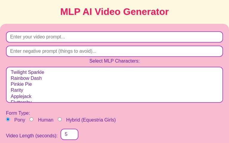 MLP AI Video Generator