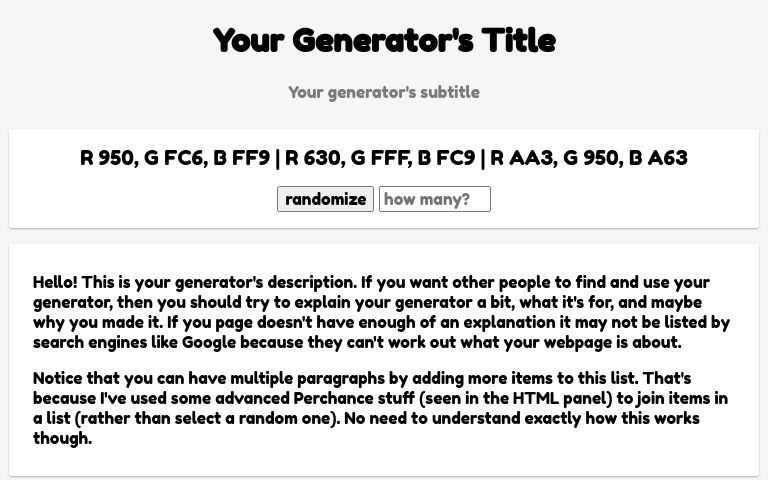 Basic Template ― Perchance Generator