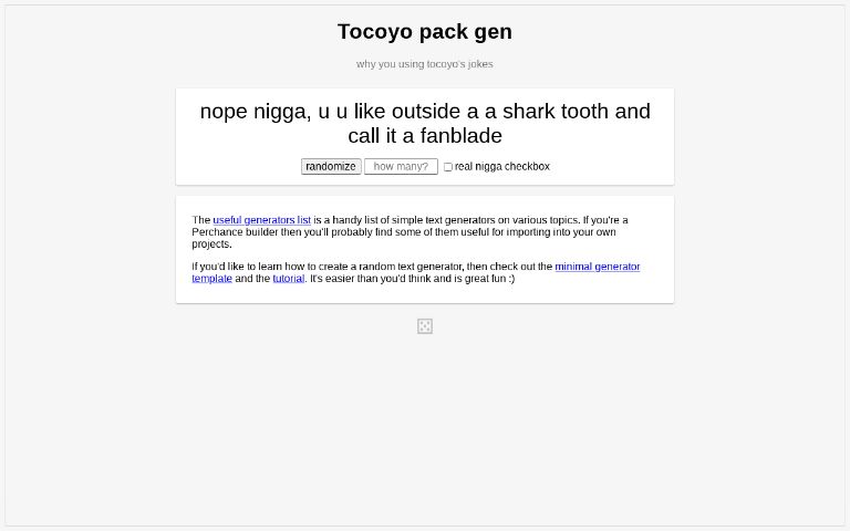 Tocoyo pack gen ― Perchance Generator