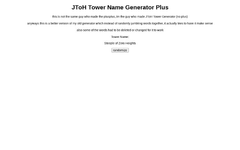 JToH Tower Name Generator Plus