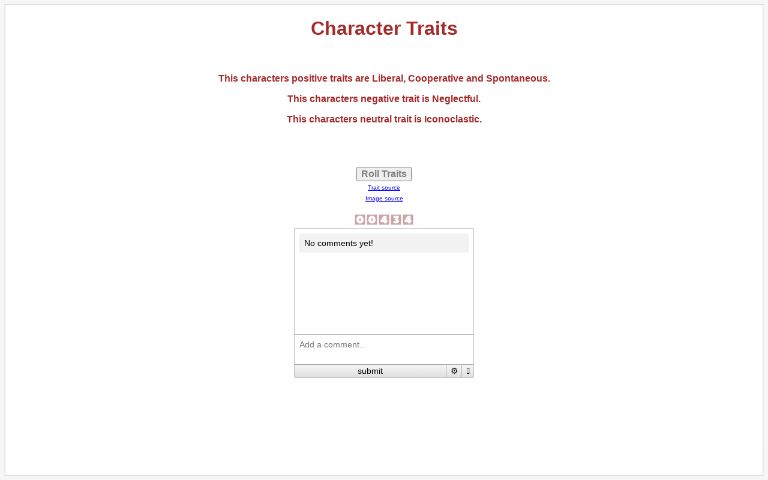 Character Traits ― Perchance Generator
