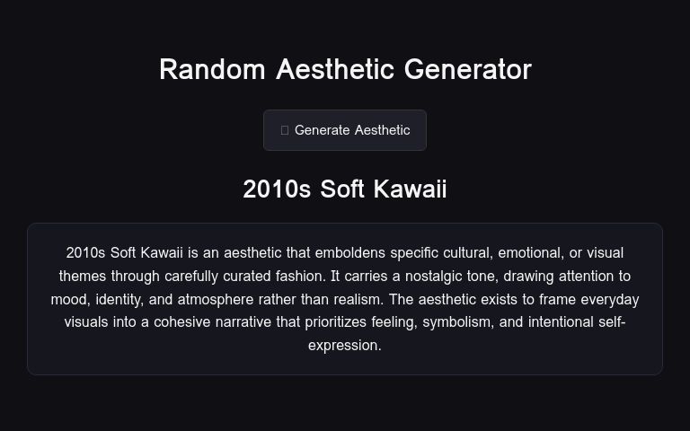 Random Aesthetic Generator