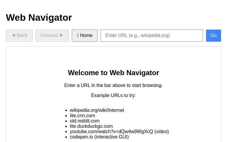 Web Navigator ― Perchance Generator