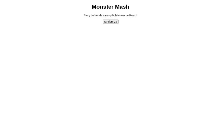 Monster Mash ― Perchance Generator