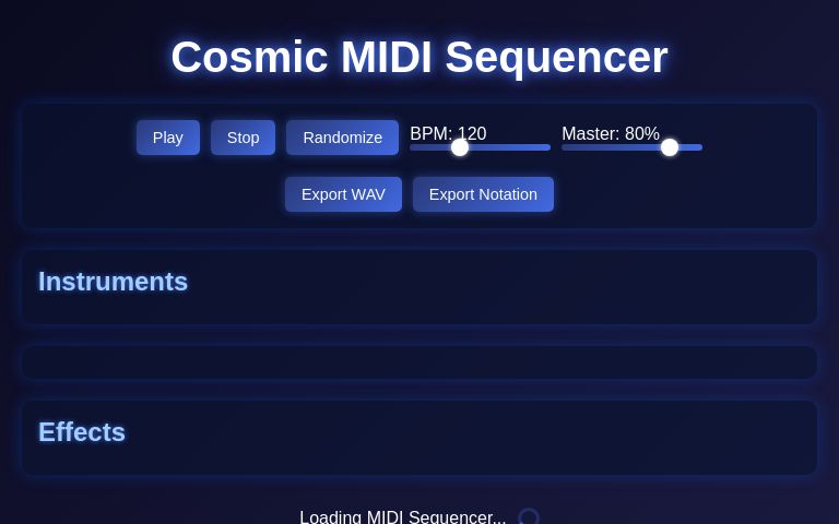 Cosmic MIDI Sequencer ― Perchance Generator