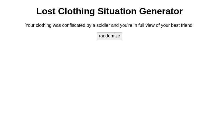 Lost Clothing Situation Generator