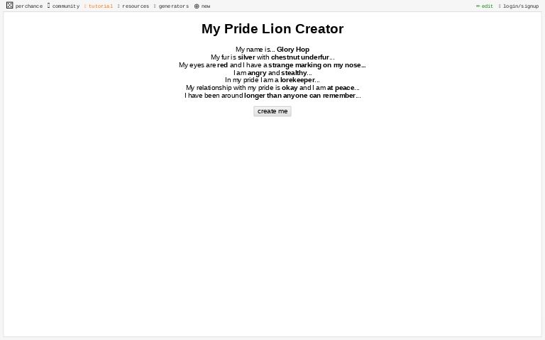 My Pride Lion Creator ― Perchance Generator