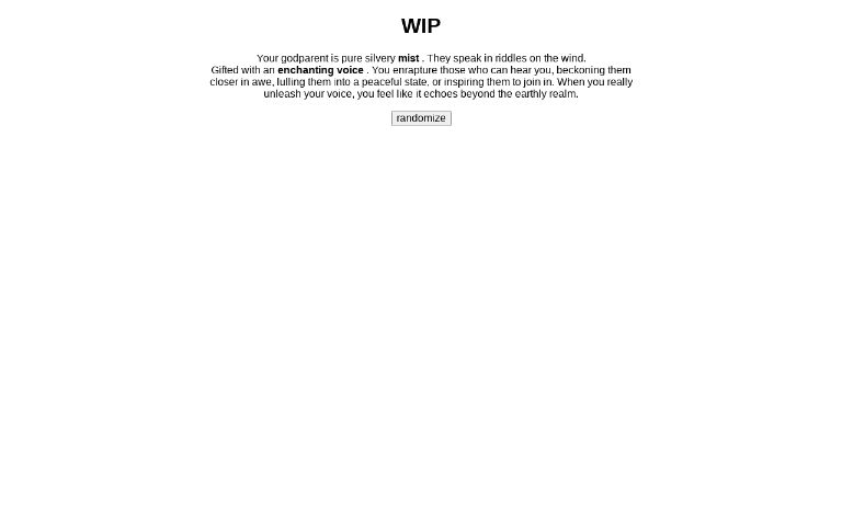 WIP ― Perchance Generator