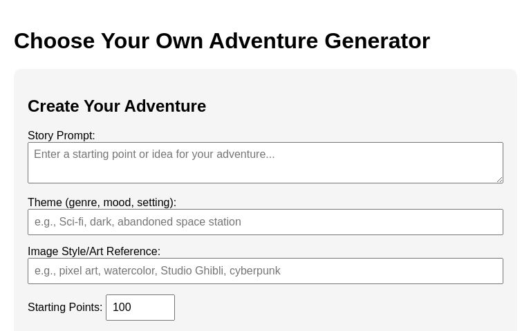 Choose Your Own Adventure Generator