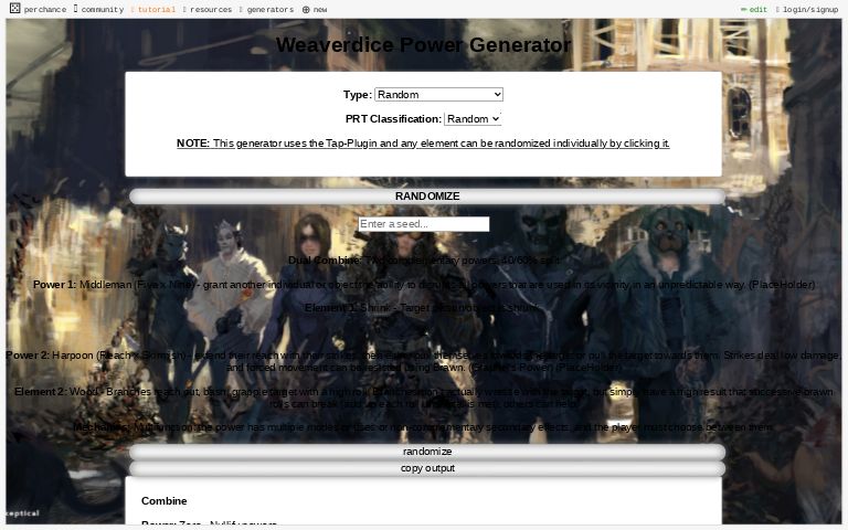 Weaverdice Power Generator