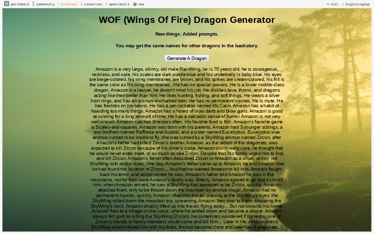 WOF (Wings Of Fire) Dragon Generator