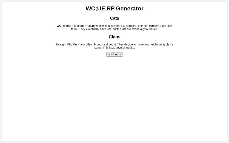 WC;UE RP Generator