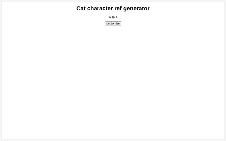 Cat character ref generator