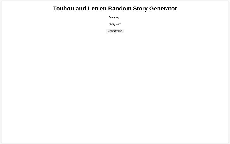 Touhou and Len'en Random Story Generator