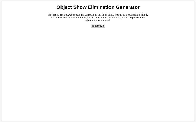 Object Show Elimination Generator