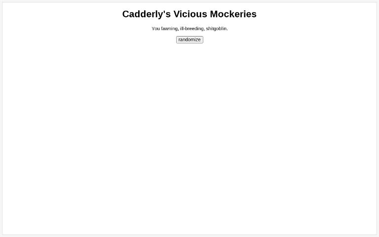 Cadderly's Vicious Mockeries ― Perchance Generator