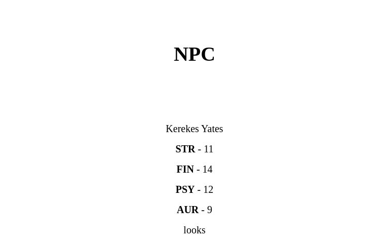 NPC ― Perchance Generator