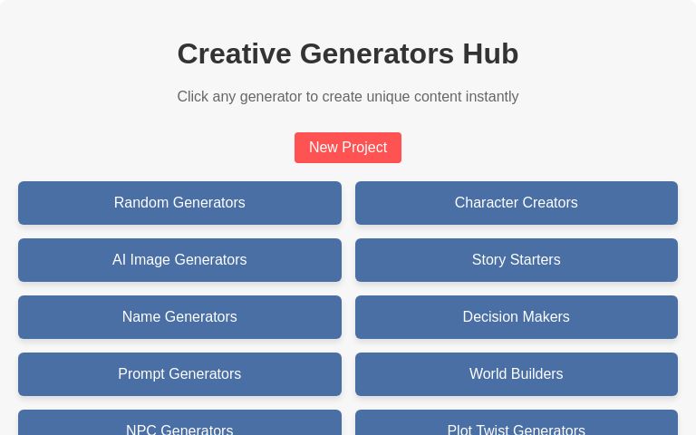 Creative Generators Hub