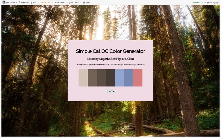 Simple Cat OC Color Generator