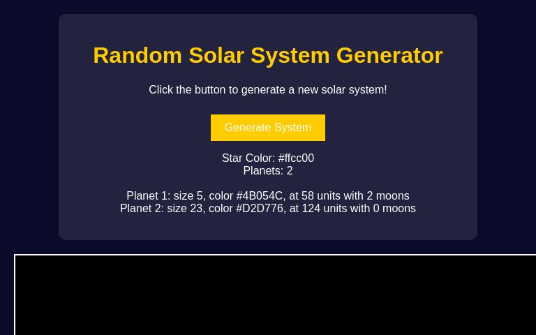 Random Solar System Generator
