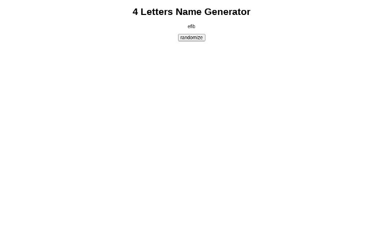4 Letters Name Generator