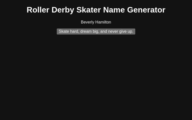 Roller Derby Skater Name Generator
