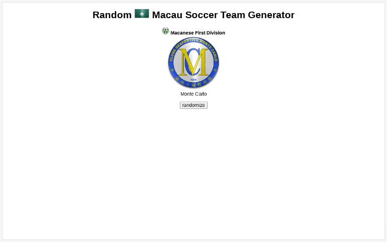 Random Macau Soccer Team Generator