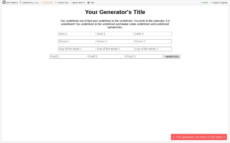 Minimal ― Perchance Generator