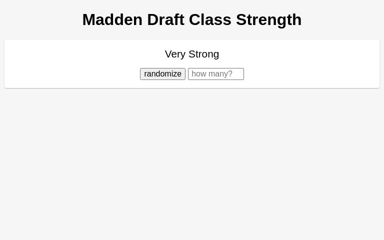 Madden Draft Class Strength ― Perchance Generator