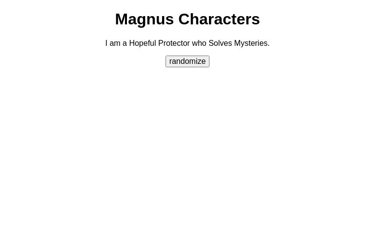 Magnus Characters ― Perchance Generator