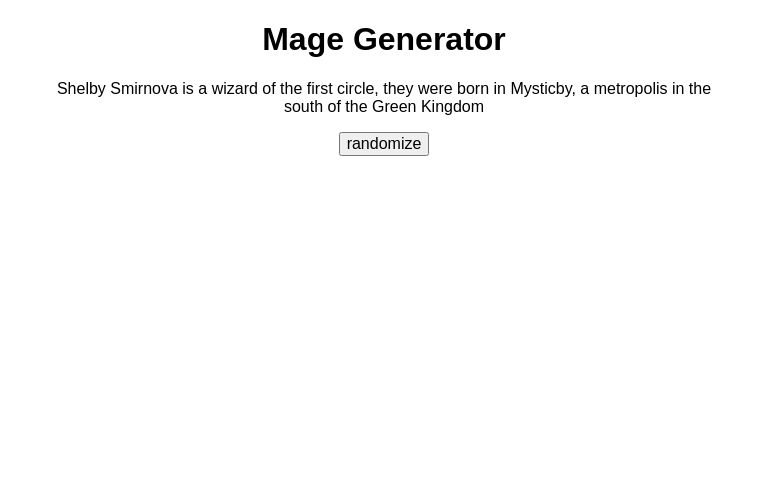 Mage Generator