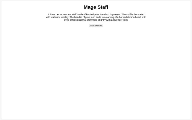 Mage Staff ― Perchance Generator