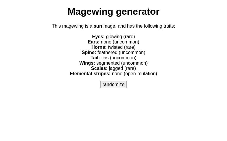 Magewing generator