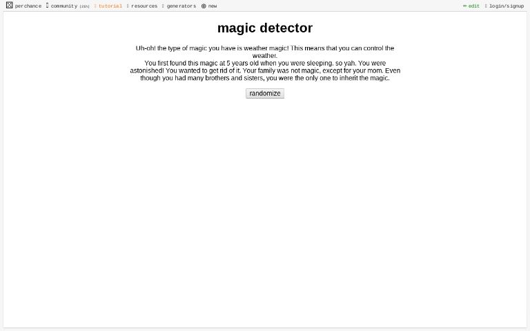 magic detector ― Perchance Generator
