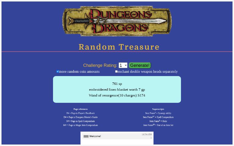 Random Treasure ― Perchance Generator