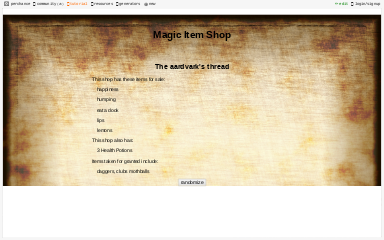 Magic Item Shop ― Perchance Generator