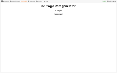 5e magic item generator
