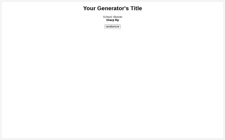 Magic Spell ― Perchance Generator