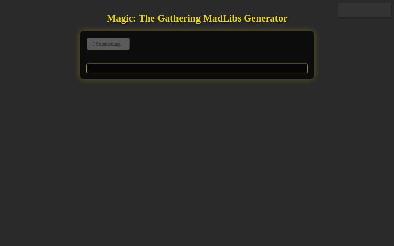 Magic: The Gathering MadLibs Generator