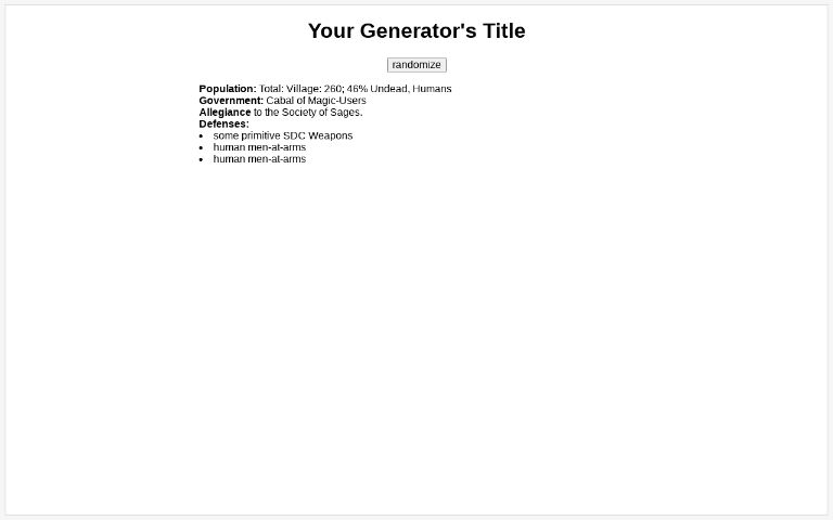 Magic Zone Settlements ― Perchance Generator