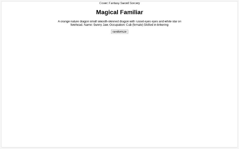 Magical Familiar ― Perchance Generator