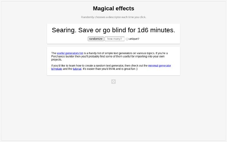 Magical effects ― Perchance Generator